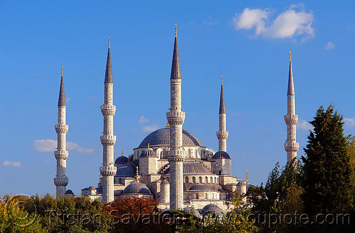 blue mosque minarets, istanbul