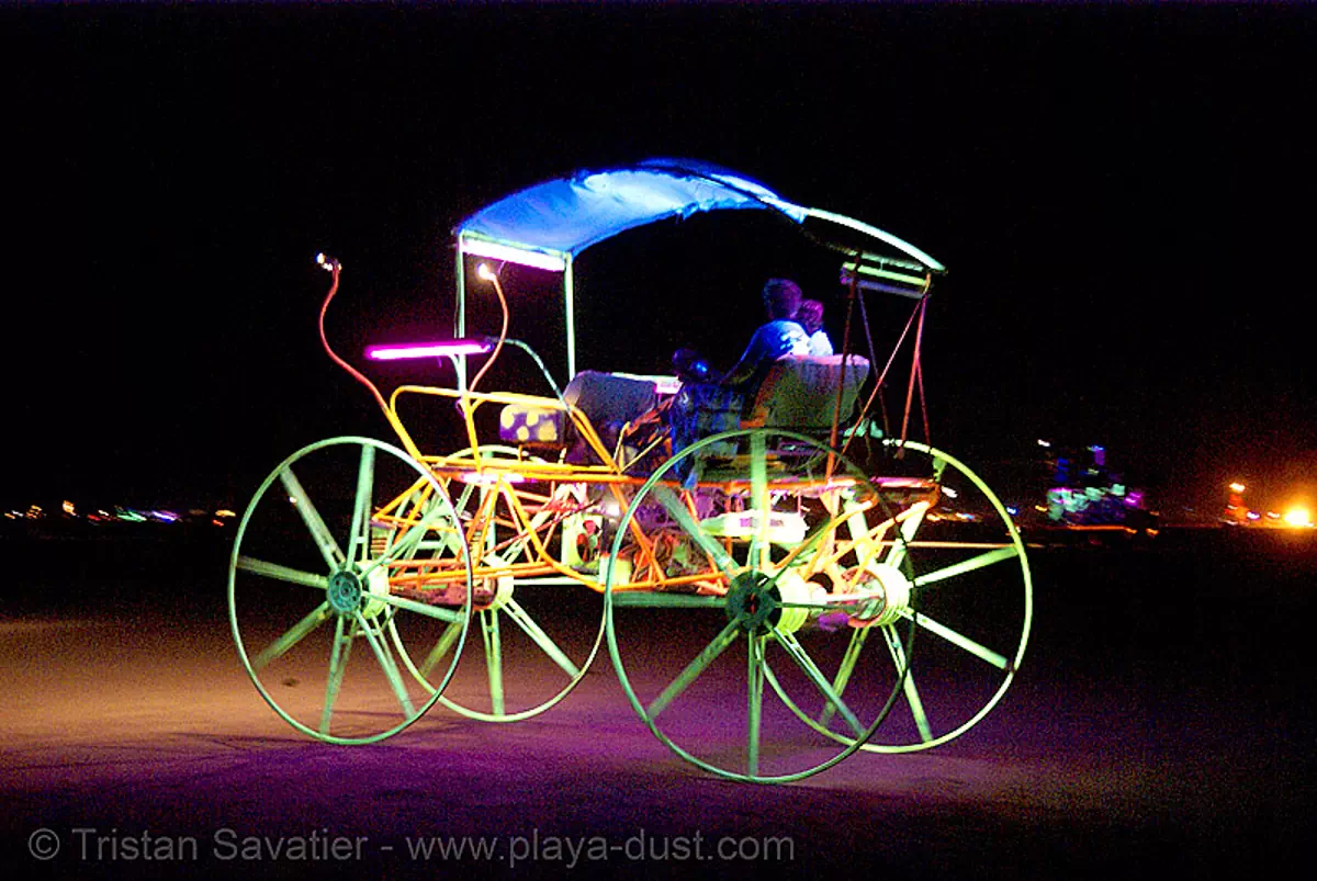 burning man, art car "spirit of wonka"