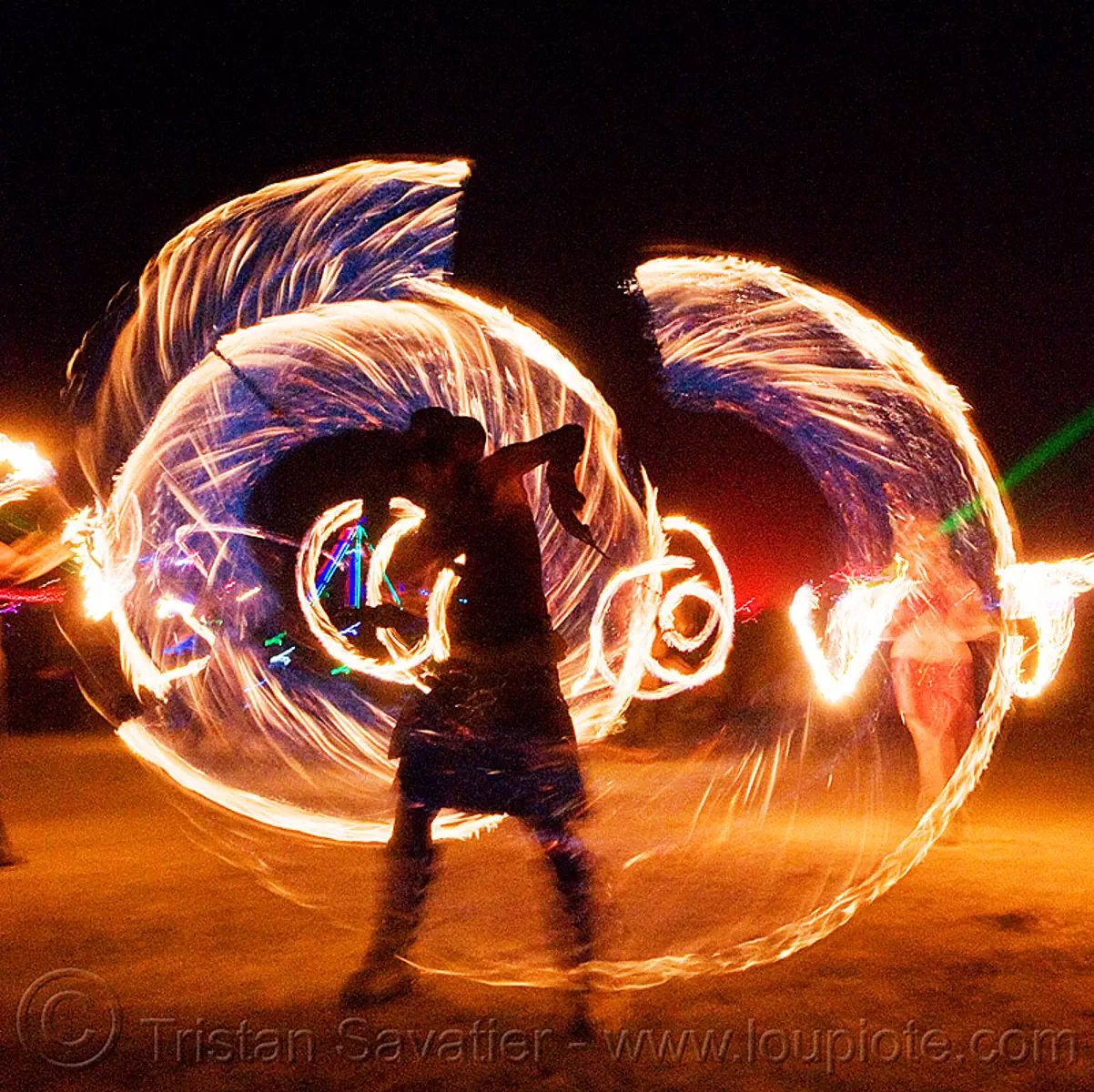 burning man, fire conclave, spinning fire ropes