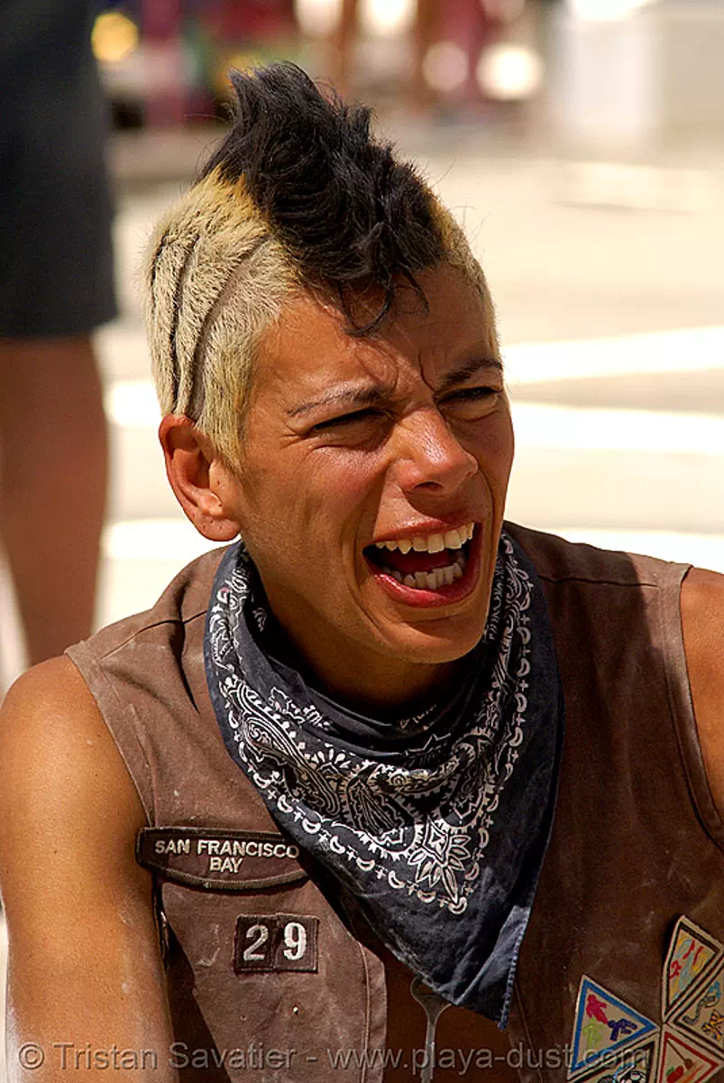 burning man, girl with mohawk, hida