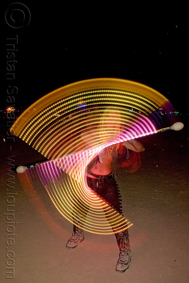 burning man, LED-light staff
