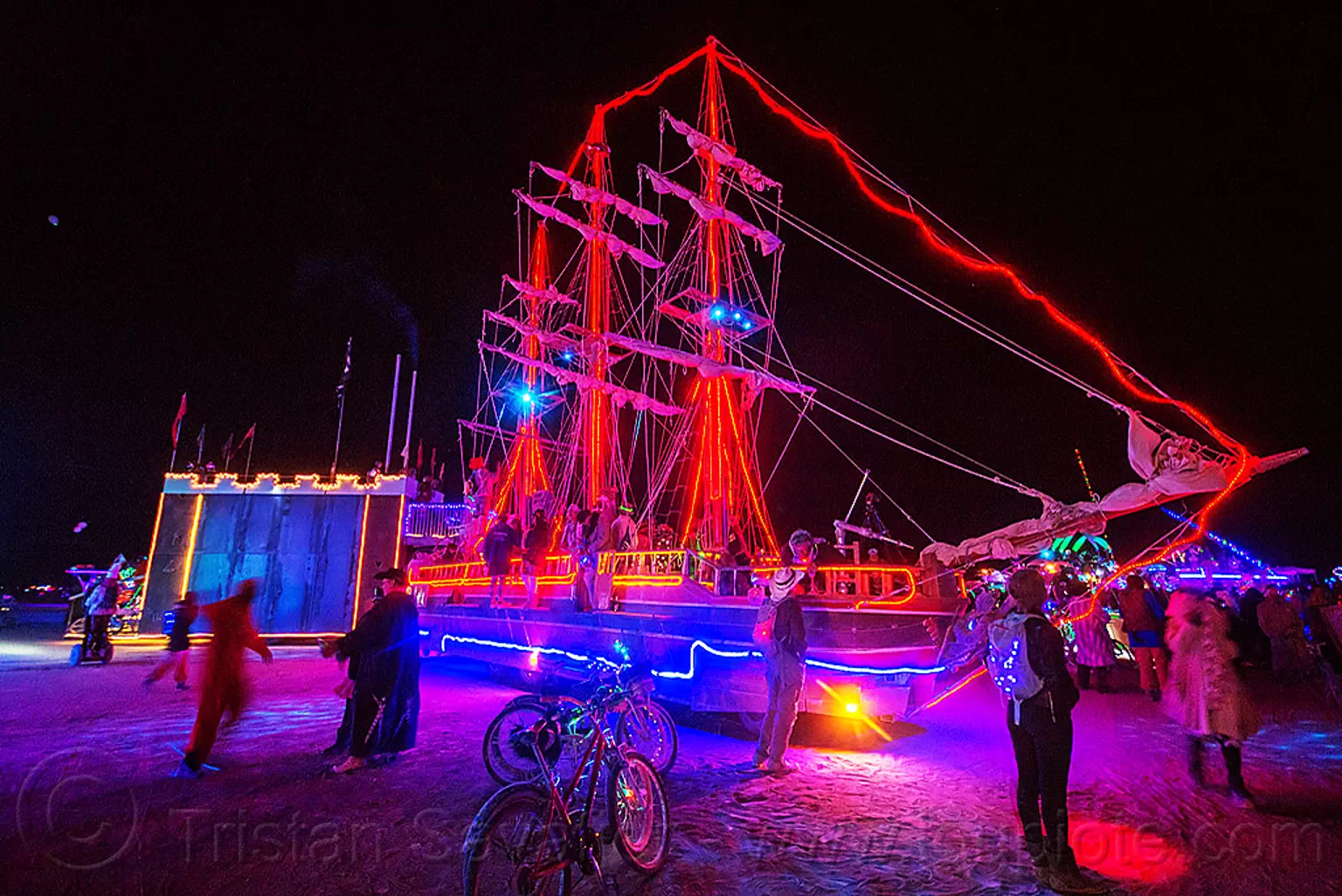burning man, monaco ship at night - #21038632174
