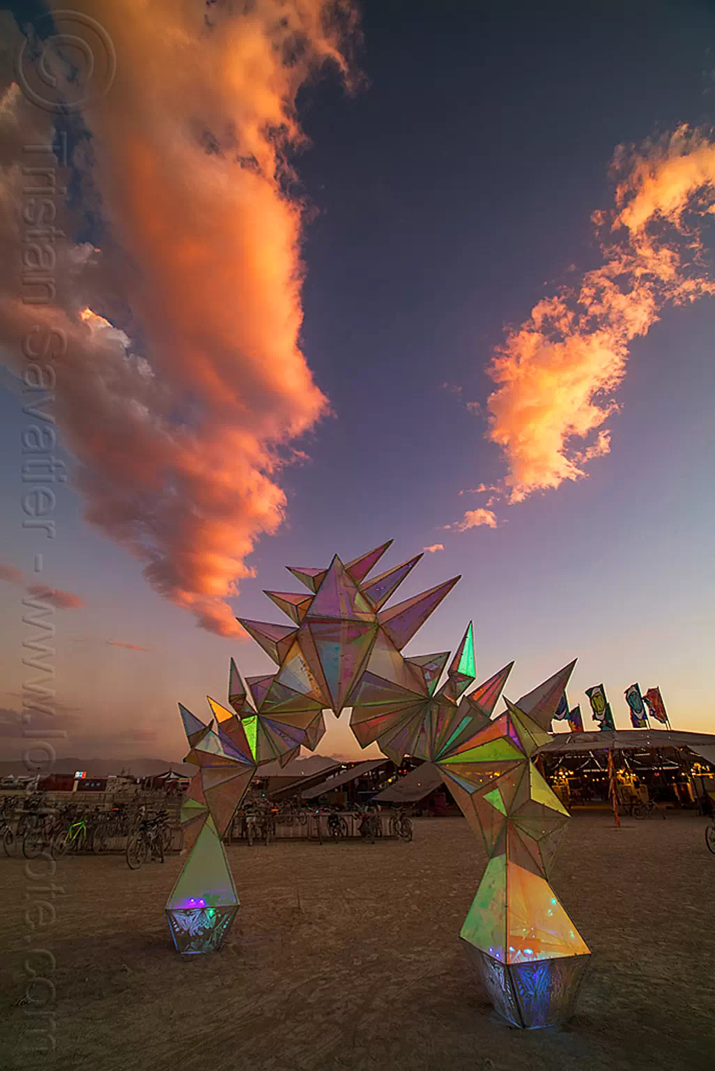 burning man, pulse portal with pink clouds
