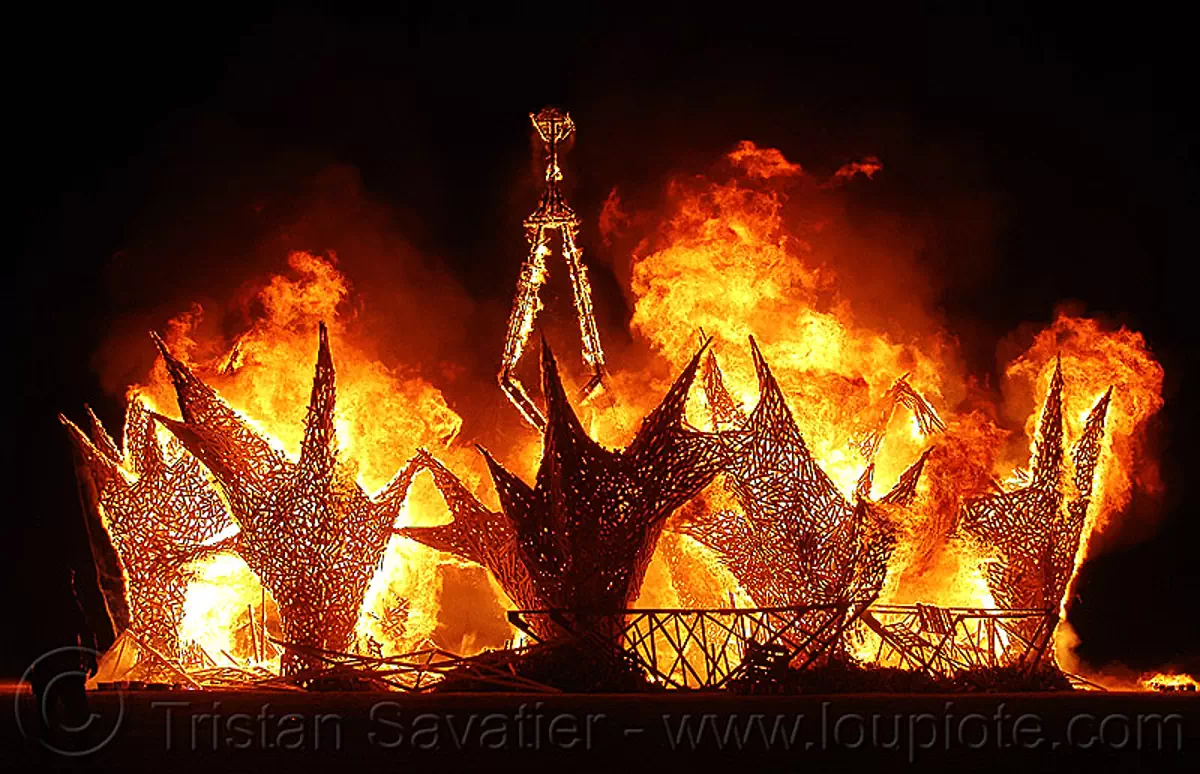 burning man, the man is burning