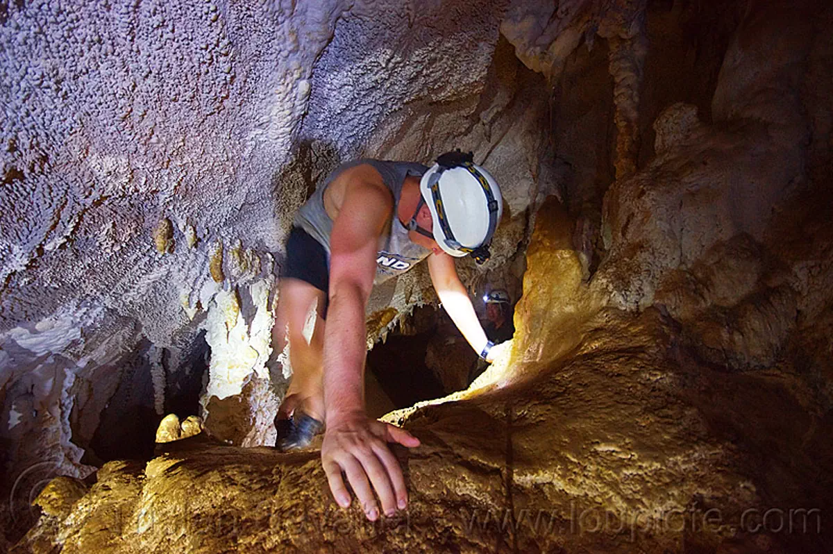 caving in mulu, clearwater cave, borneo