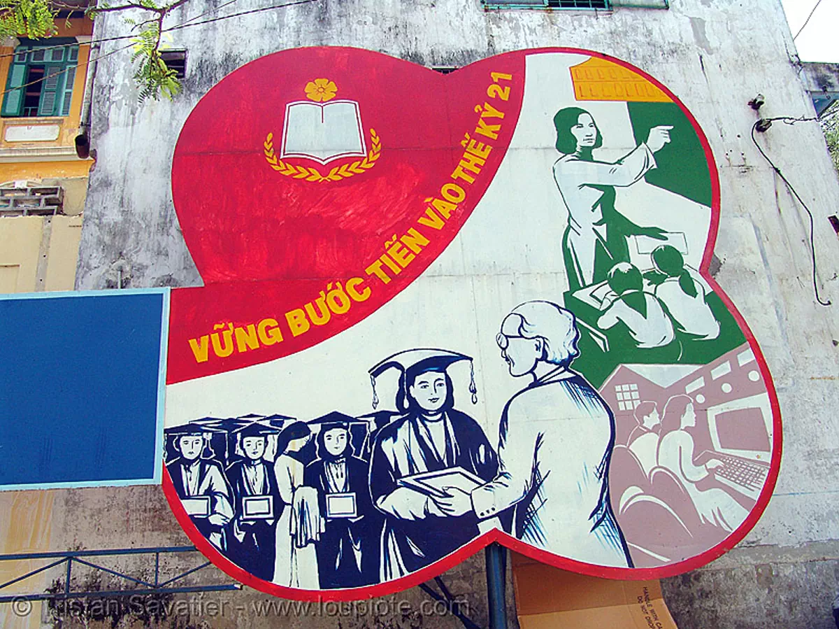 communist sign in hanoi, vietnam