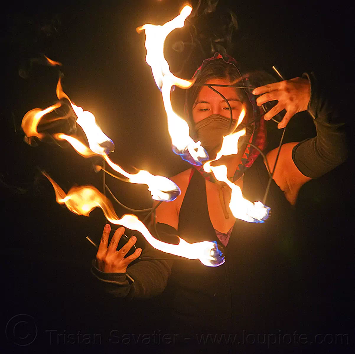 fire dancer "mel" with fire fans - #8262735987