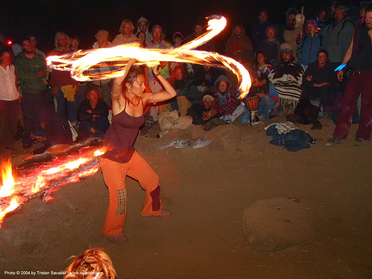 fire-dancer, rainbow gathering, hippie