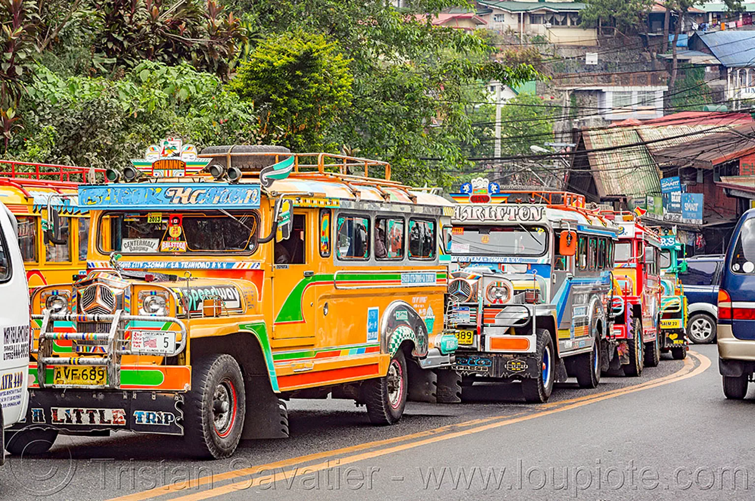 jeepneys in traffic jam, philippines
