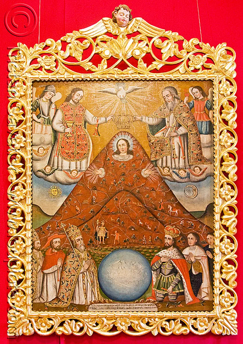 la virgen del cerro, virgin mary as the cerro rico mountain, potosi ...