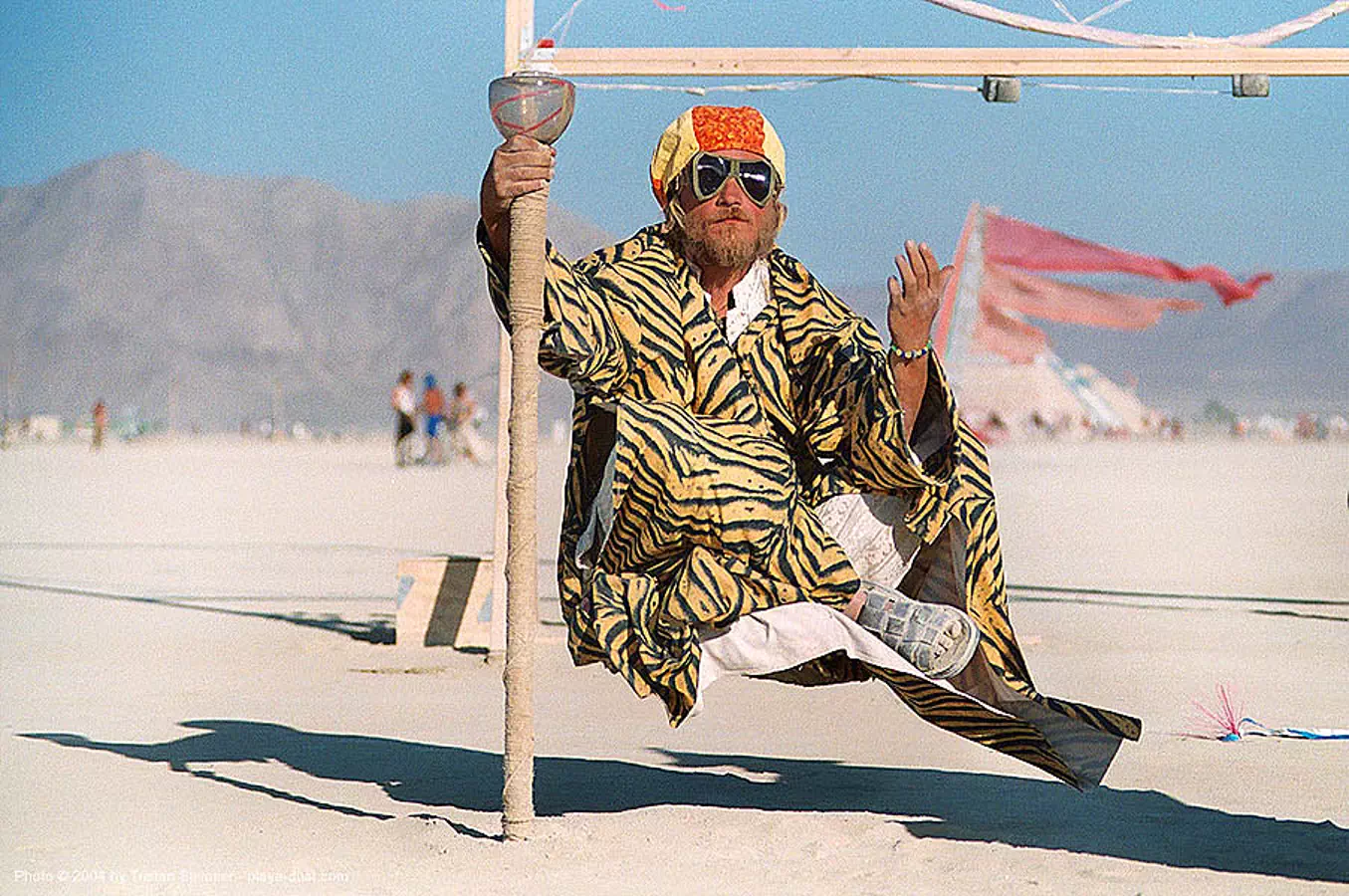 levitation, man levitating, burning man 2003