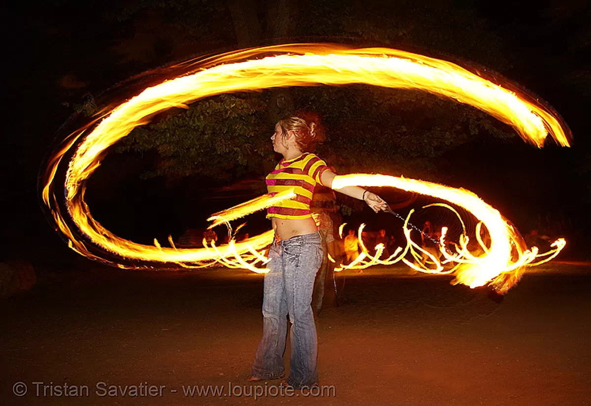 louise spinning fire poi, san francisco