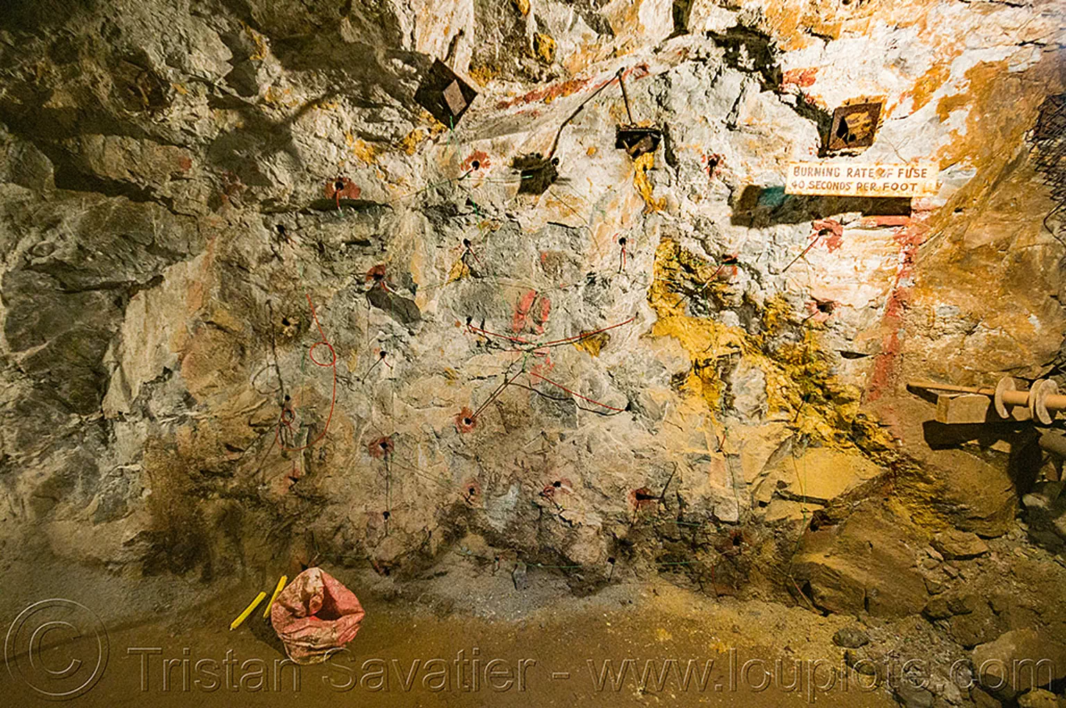 mine wall prepped for blasting, balatoc mines, philippines