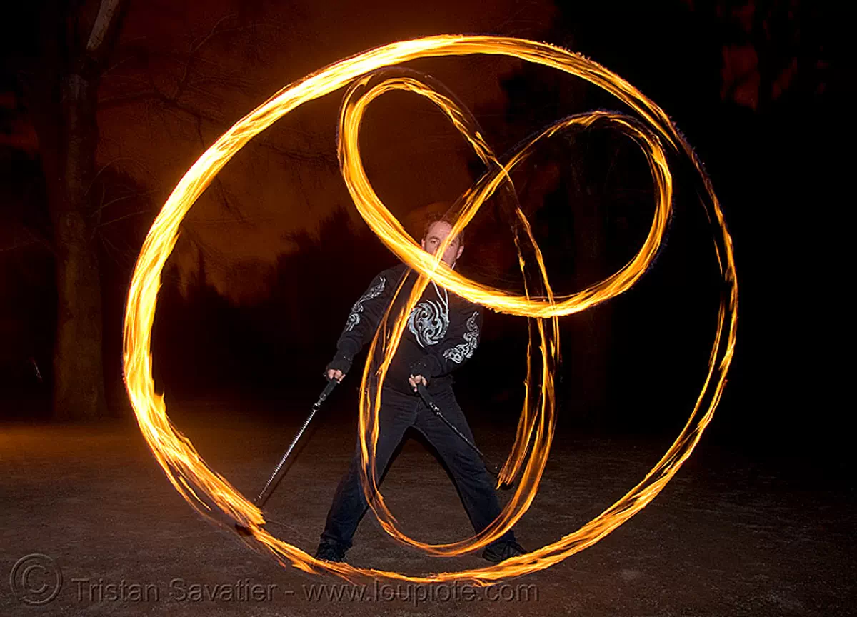 pi spinning fire poi, san francisco