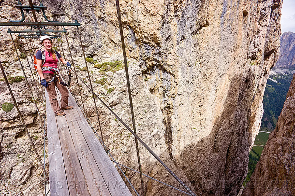 ponte tridentina, footbridge, via ferrata tridentina, dolomites