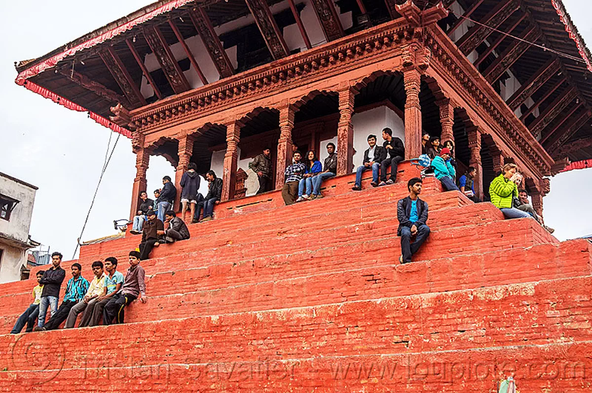 the red pyramid of maju deval temple in kathmandu, nepal