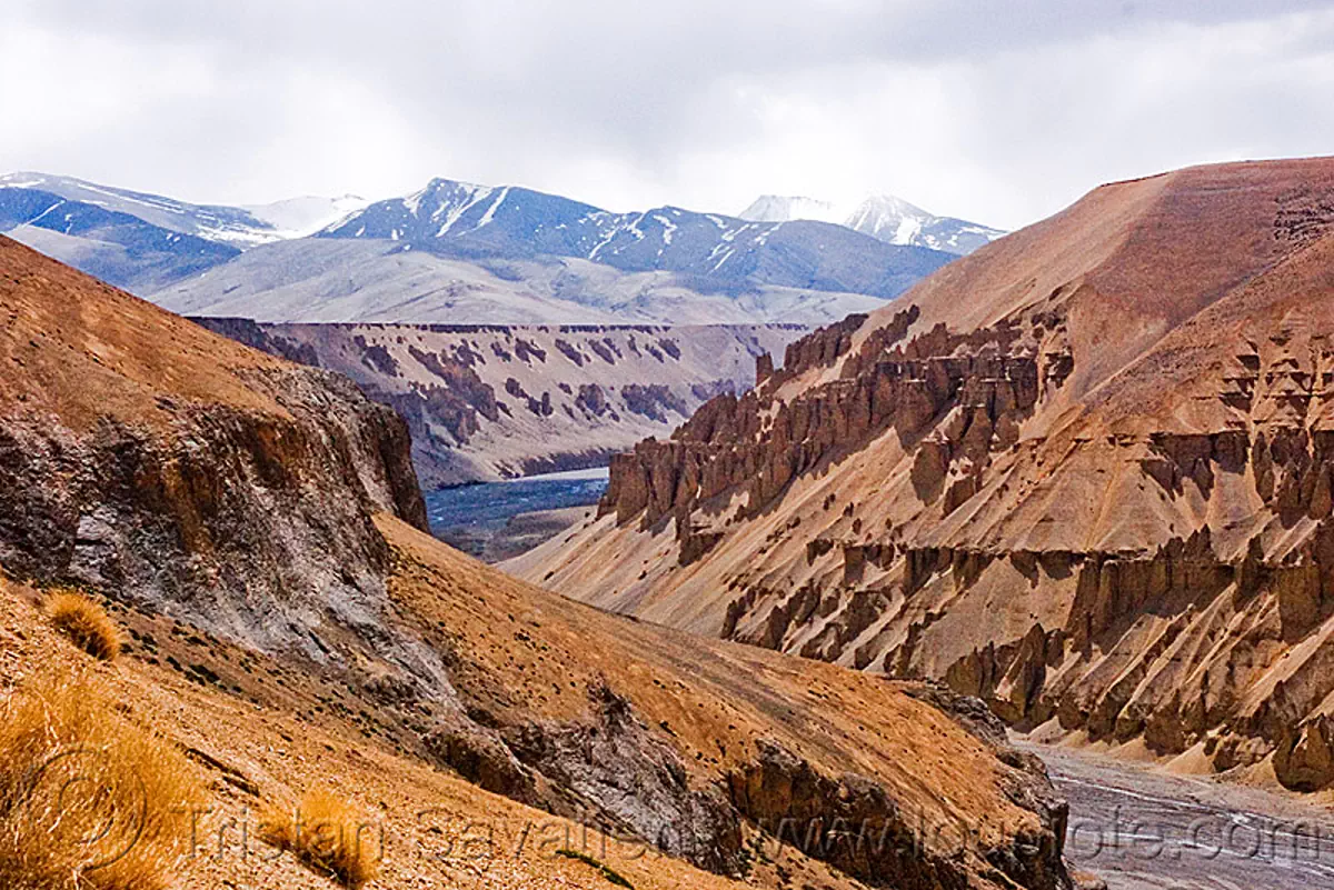rock formations near pang, manali to leh road, india