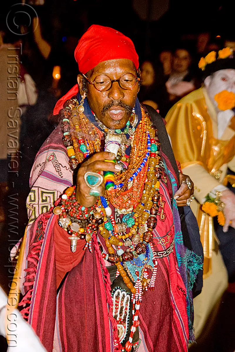 shaman burning sage, dia de los muertos, halloween, san francisco ...