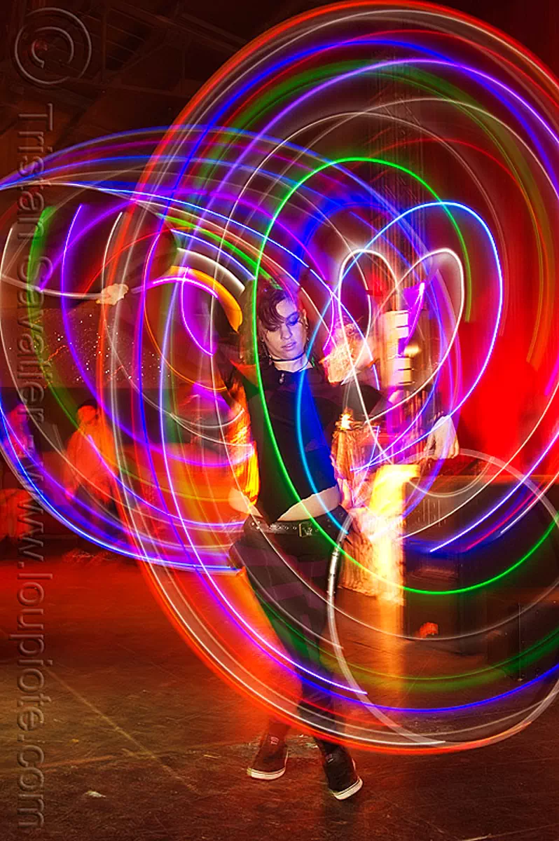 spinning LED hoops
