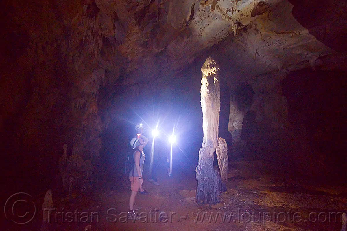 stalagmite, caving in mulu, borneo