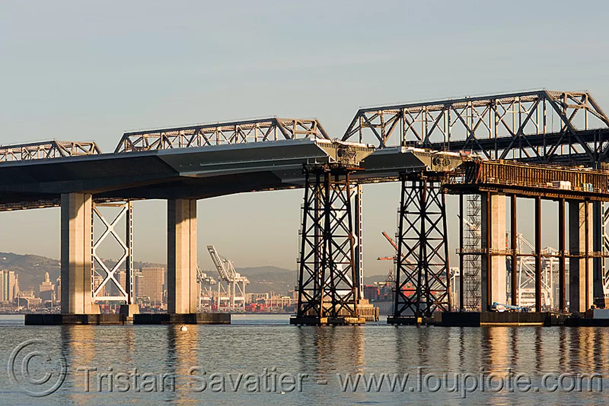 the new san francisco oakland bay bridge, construction, california