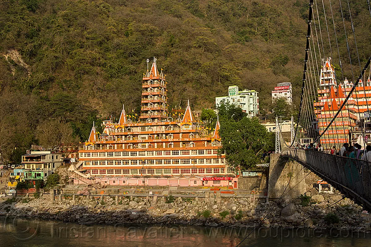 trimbakeshwar temple and laxman jhula bridge, rishikesh, india