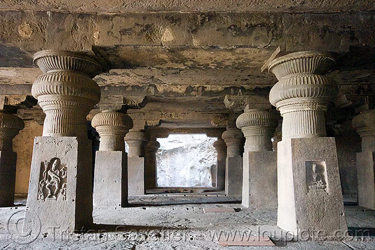 underground hindu and buddhist temples, ellora caves, india