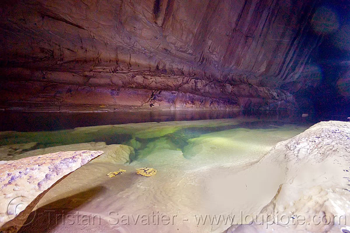 underground river, clearwater cave, mulu, borneo