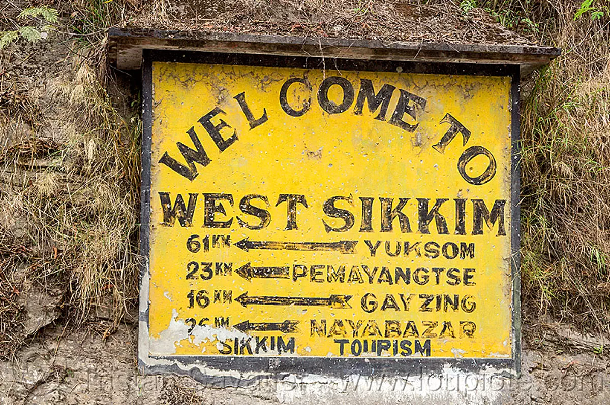 welcome to west sikkim, road sign, india, #14860463853 | Posters, Stock ...
