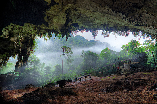 the great cave at gua niah, niah caves national park, borneo