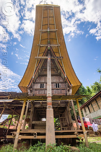 Toraja Modern Tomb and Miniature Alang-Alang with Traditional Tongkonan ...